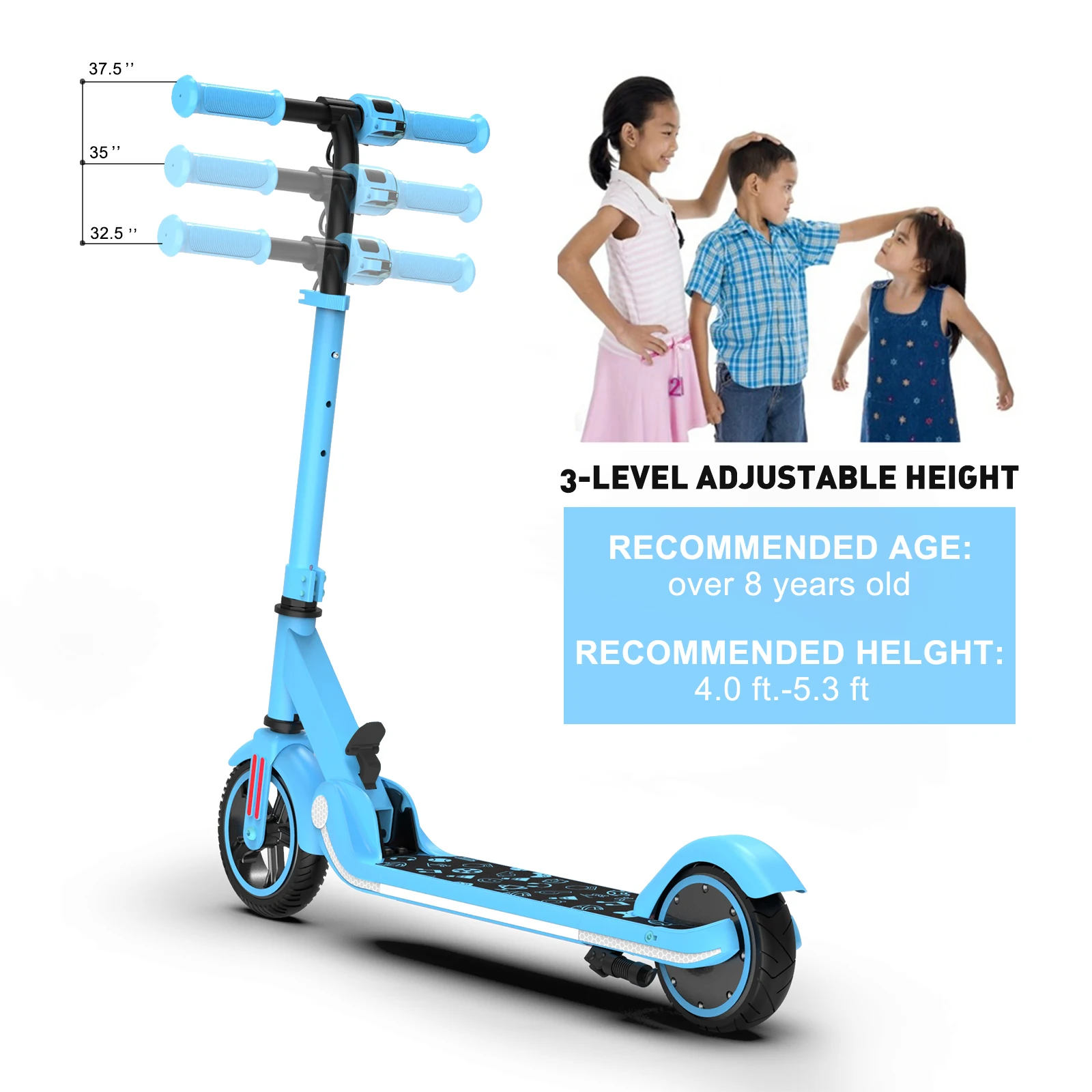 Blue Electric Scooter For Kids