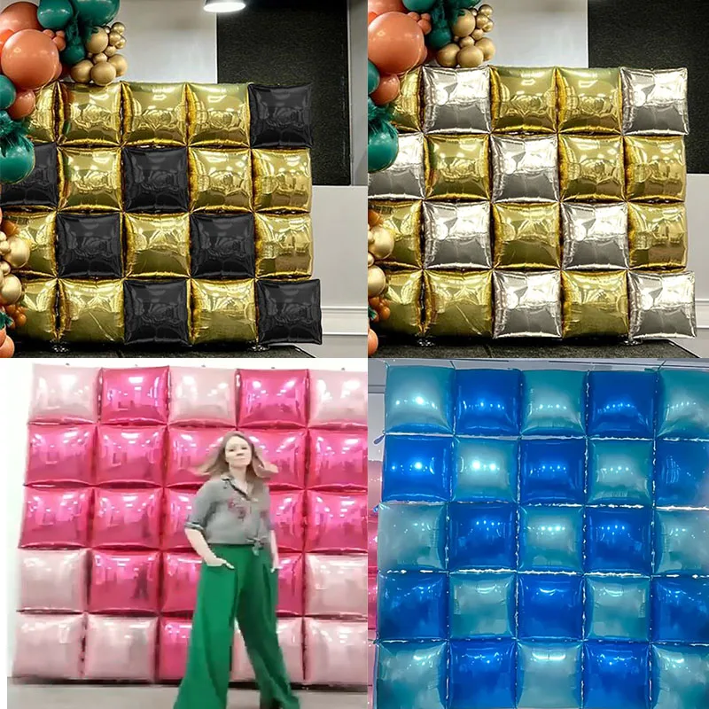 Globos-de-pared-de-fondo-cuadrado-DIY-5-piezas-dorado-Negro-Rosa-rosa ...