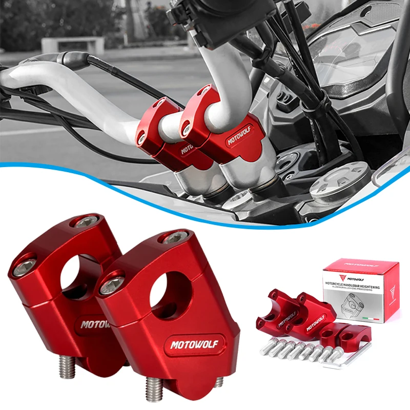 3-colors-Motorcycle-Handlebar-Heightening-Riser-Bar-Clamp-Mount-Fits ...