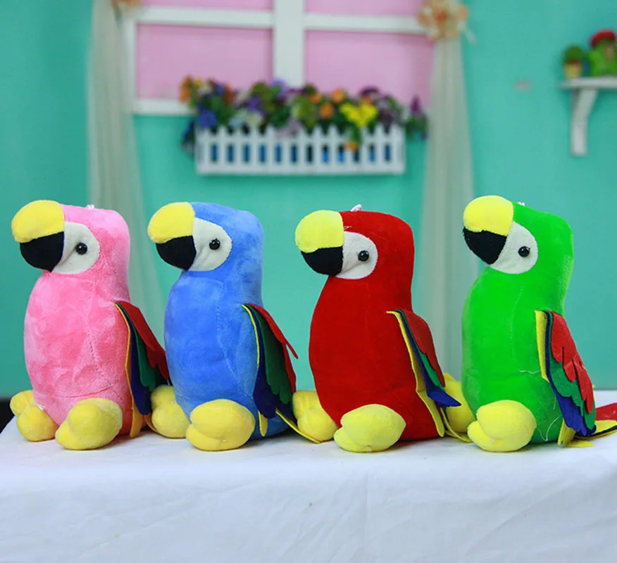 Children Simulation Colorful Parrot Plush Toys Cartoon Long Tail Stuff ...