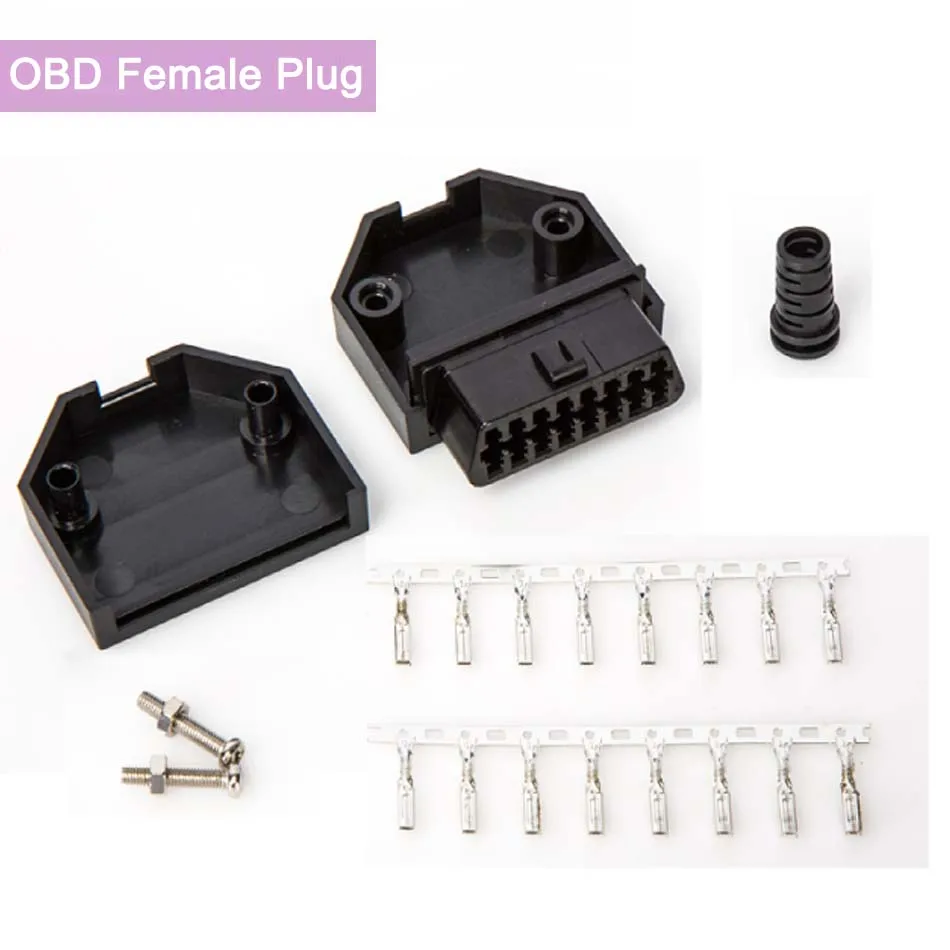 Automotive-OBD2-Diagnostic-Port-16Pin-Female-Connector-OBD-Plug-Shell ...
