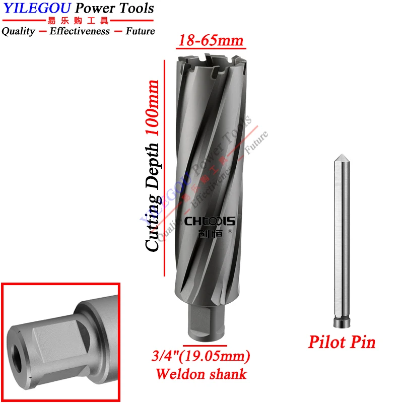 18-65mm-x-100mm-Carbide-Annular-Cutter-23x100mm-T-C-T-Metal-Drill-Bit ...
