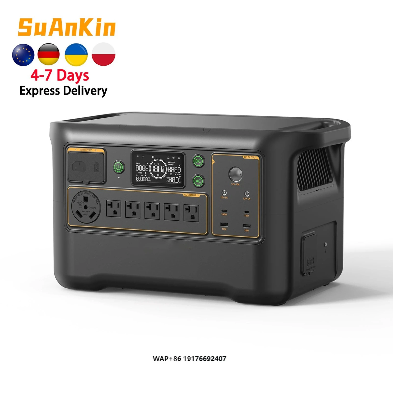 High Capacity Portable Power Bank Station 1037 Watts LiFePO4 Battery ...