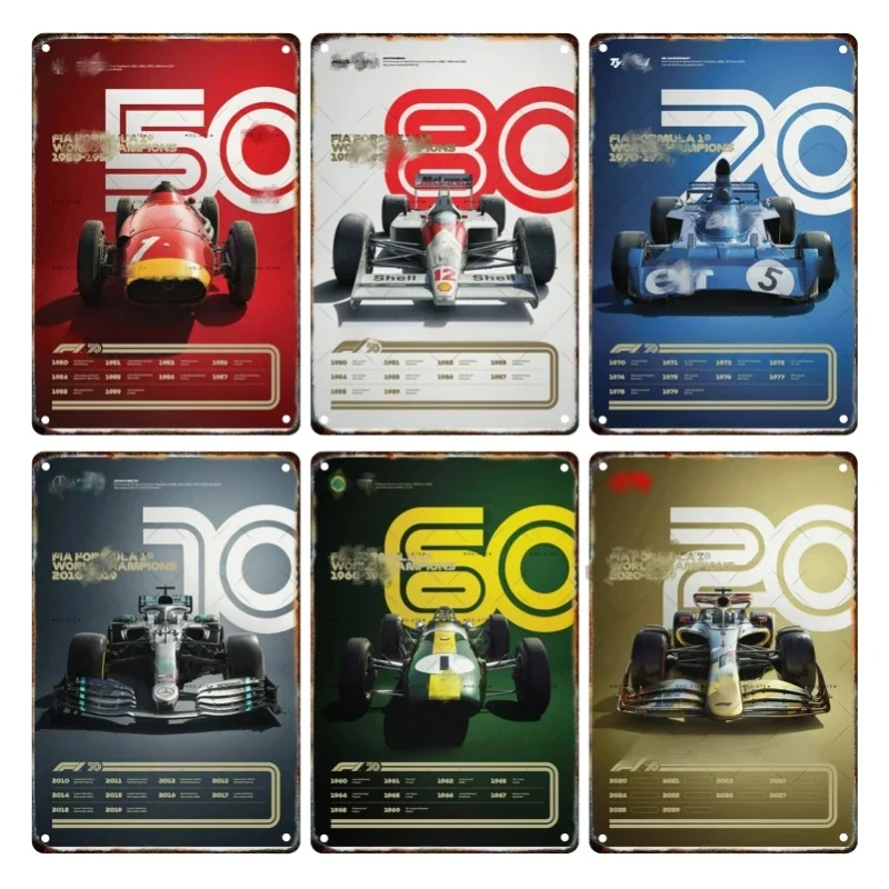 Vintage Racing Metal Signage Tin Painting Billboard Formula Home Garage ...