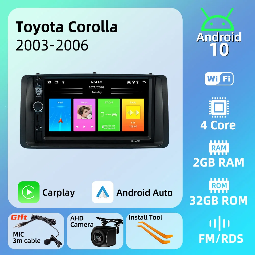 7-Inch-Screen-Autoradio-for-Toyota-Corolla-2003-2006-2-Din-Android-Car ...