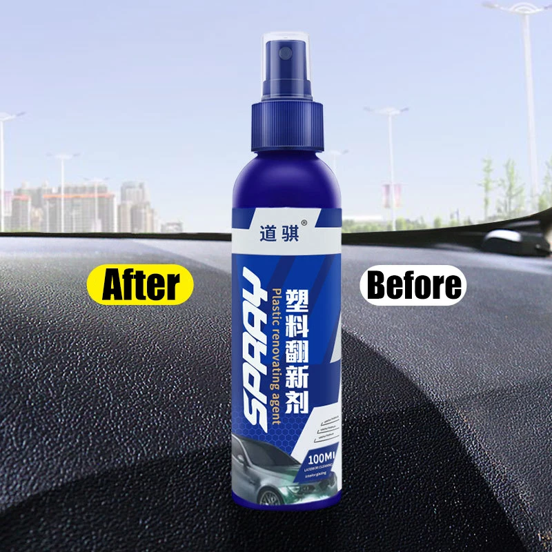 Car Plastic Renovator Spray with Waxing Sponge Auto Polish Repair ...