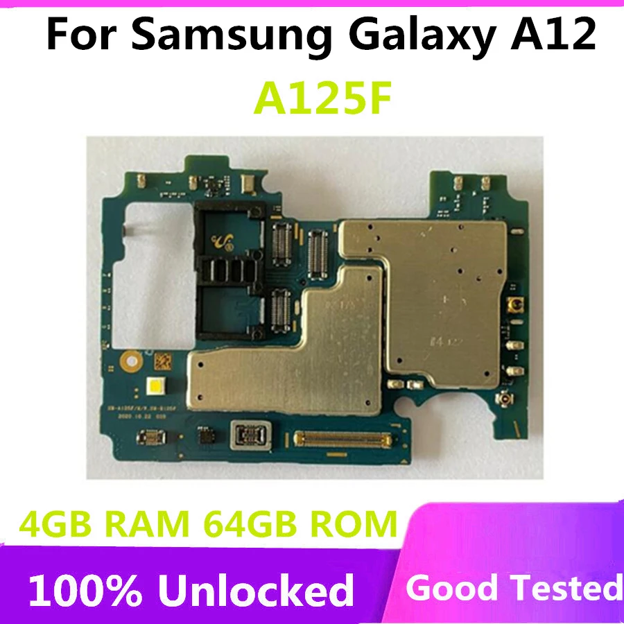 Unlocked For Samsung Galaxy A12 A125f Motherboard 4gb Ram 64gb Rom ...