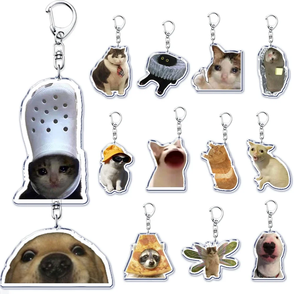 Super-Cute-Bread-Popping-Cat-Meow-Meme-Key-Chain-Keychains-Ring-for ...