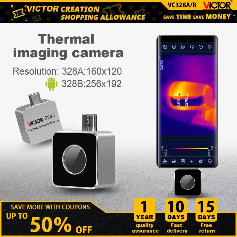 VICTOR VC328A/B Mobile Thermal Camera for Android Phone IP65 Industrial ...