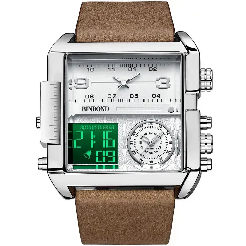 Binbond-Men-s-Popular-Watch-Creative-Large-Dial-Square-Multifunctional ...