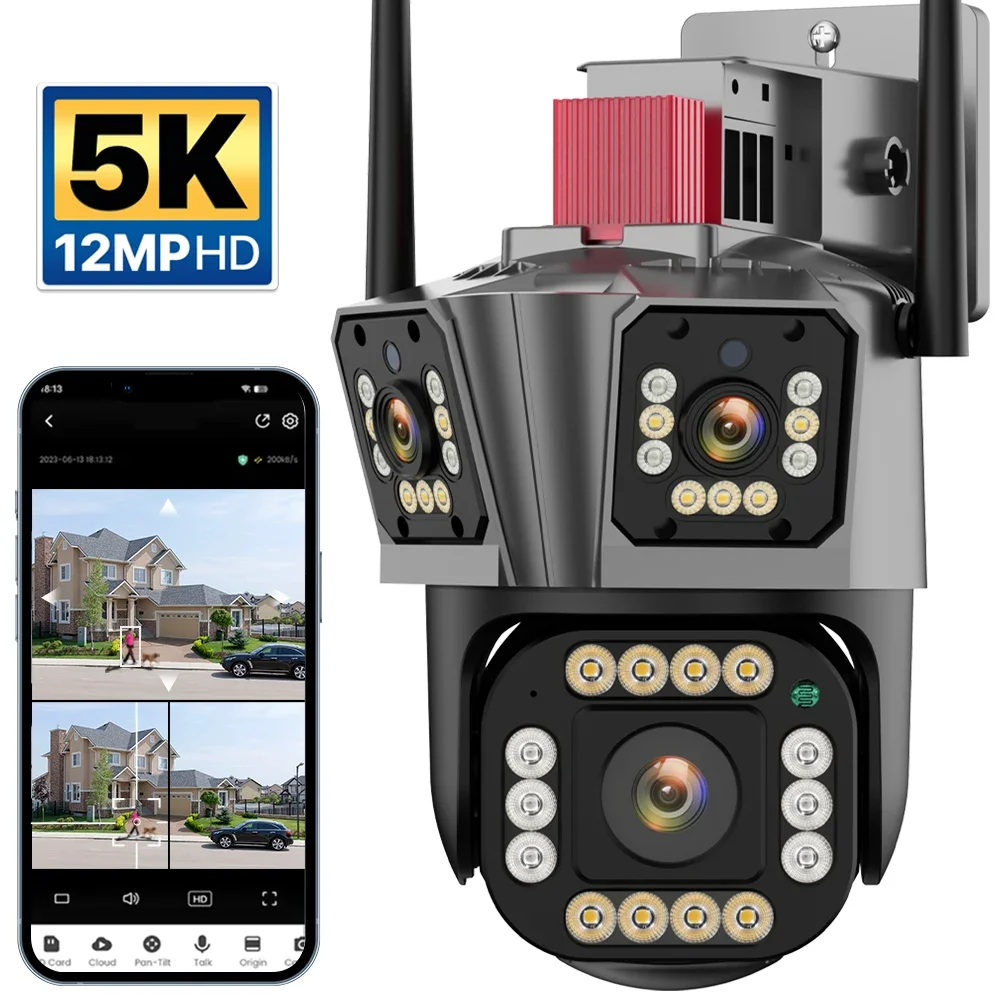 12MP-5K-HD-IP-Camera-Wifi-Surveillance-3-Lens-3-Screen-Security-PTZ ...
