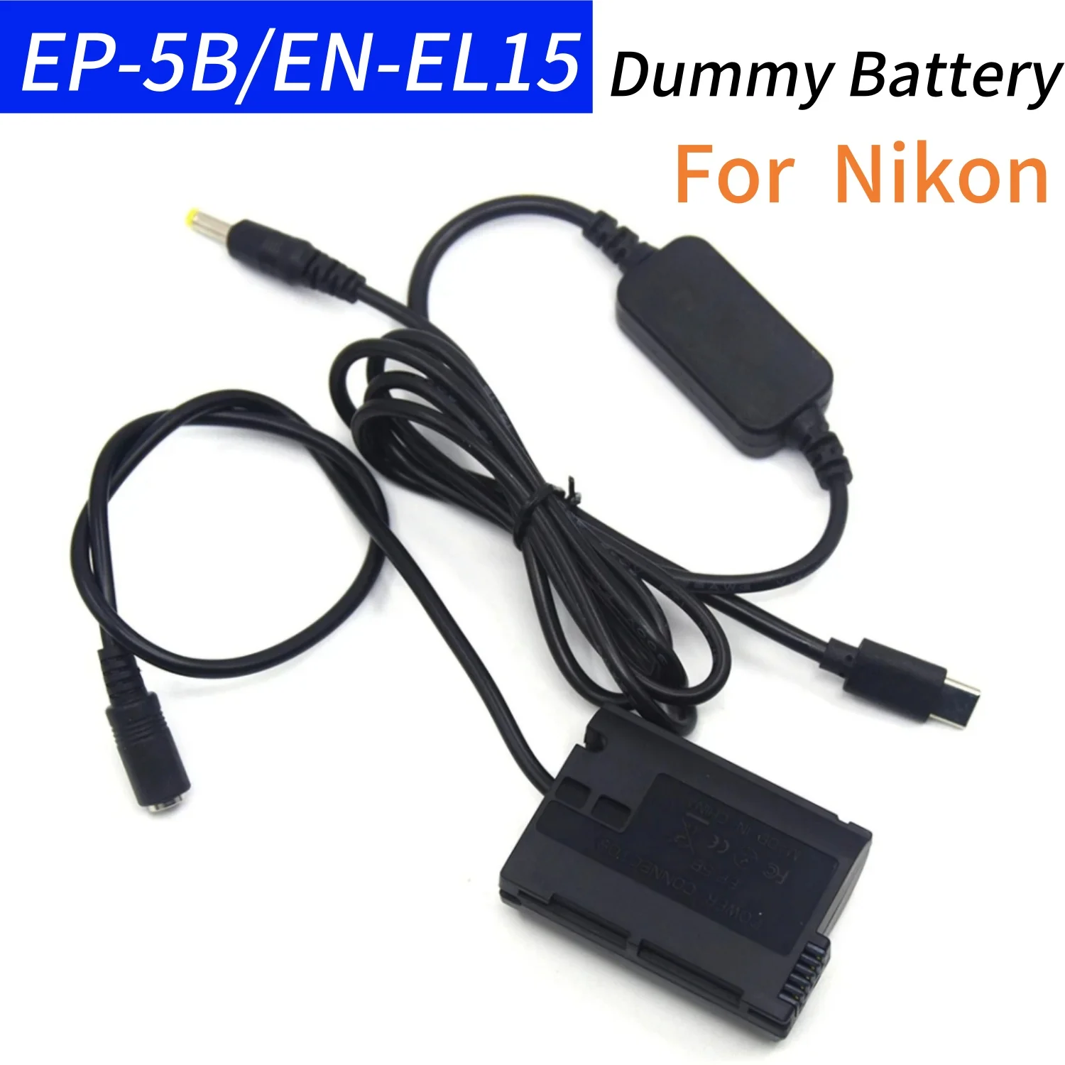 DC USB C Cable& EP-5B Coupler EN-EL15 Dummy Battery for Nikon Z7 Z6 ...
