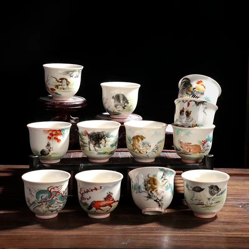 Vintage-Zodiac-Tea-Tasting-Cup-Single-Master-Teacup-Grass-Ash-Chinese ...
