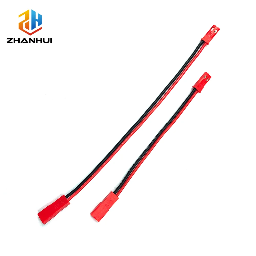 5Pcs RC JST 2-Pin Extension Cable Silicone 10/15/20cm Male-Female Plug ...