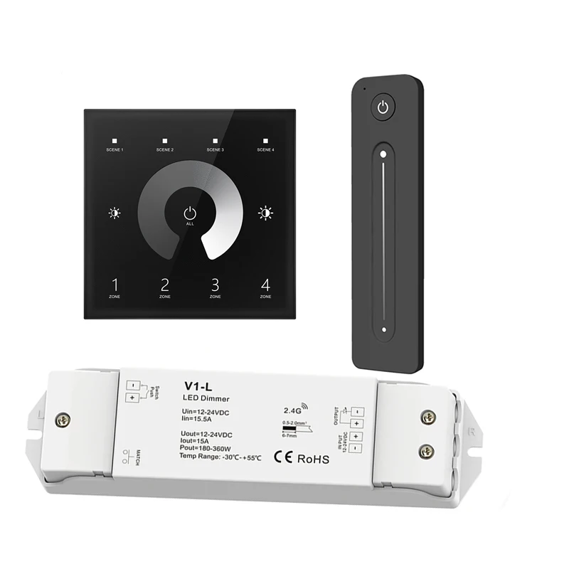 New-Led-Strip-Dimmer-230V-110V-Touch-Panel-4-Zone-Wifi-2-4G-RF-Remote ...