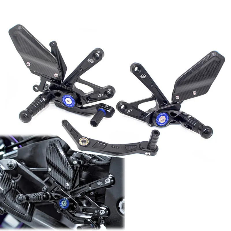For-Yamaha-YZF-R1-R1M-Footrest-Carbon-Fiber-Rearset-Foot-Pegs-Heel-Wing ...