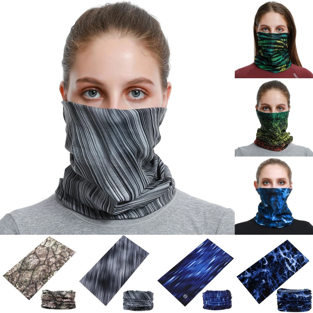 Multifunctional Tube Seamless Bandanas Women Men Sports Mask Head Scarf ...