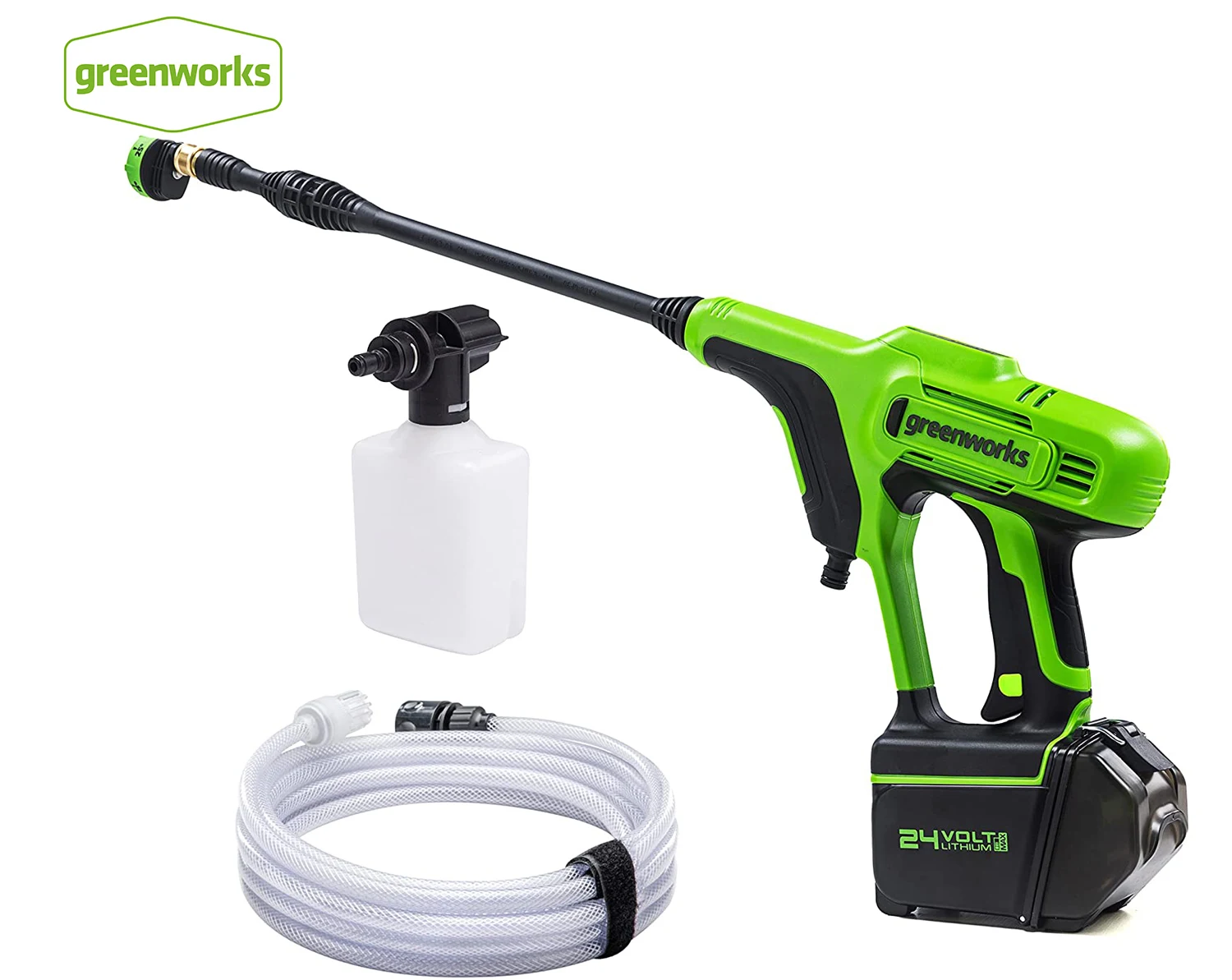 greenworks-24v-High-pressure-washer-24Bar-400w-Spray-gun-cleaner-self ...