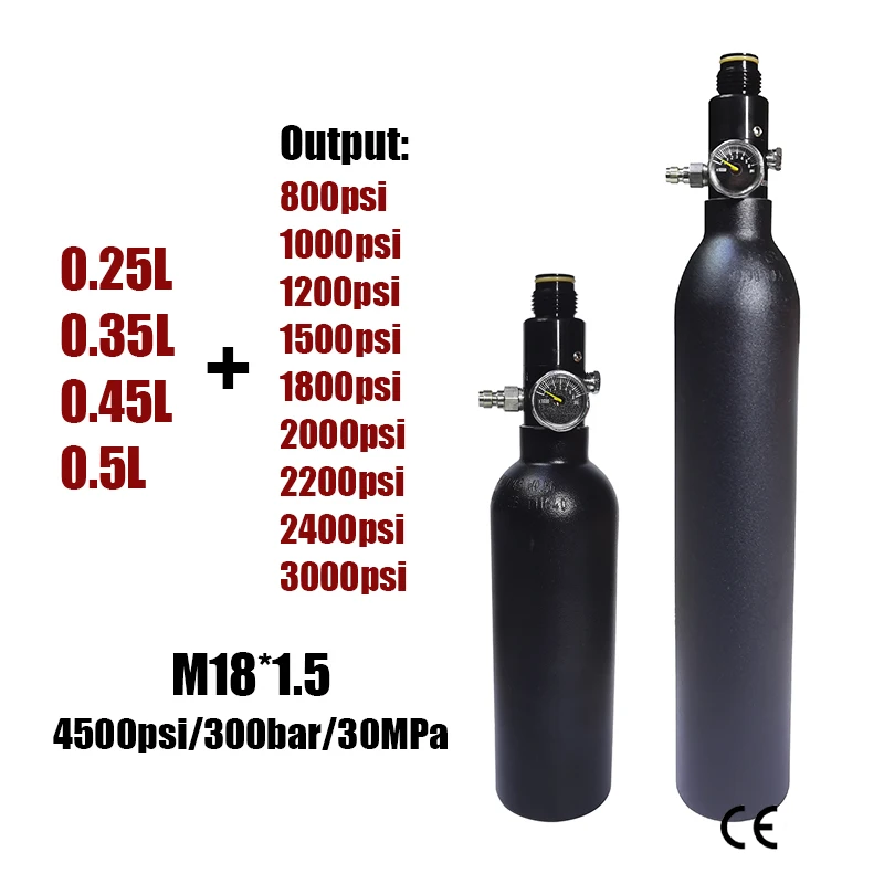 Compressed Air Tank CO2 Bottle Cylinder 0.25L 0.35L 0.5L 4500psi 30MPa ...