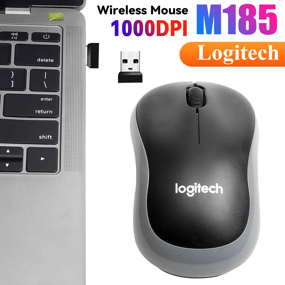 Logitech-M185-Wireless-Mouse-1000DPI-Mice-with-USB-Receiver-3-Buttons ...