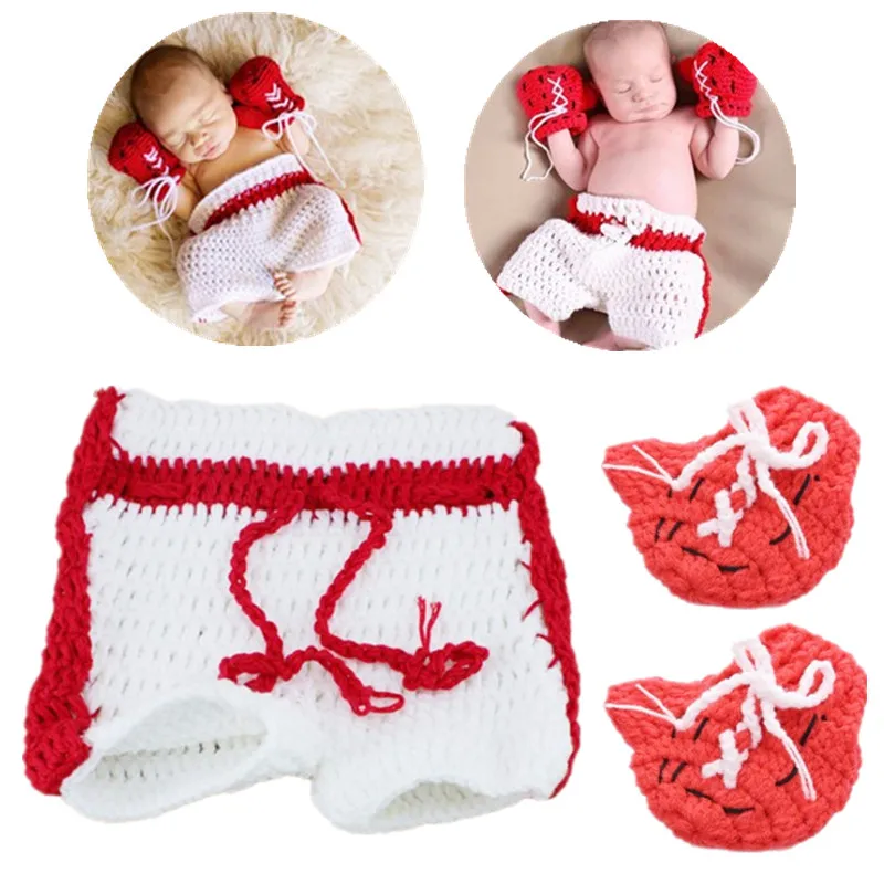 Conjunto de 2 unids/set de accesorios de fotografía para recién nacido, ropa de boxeo bonita de ...