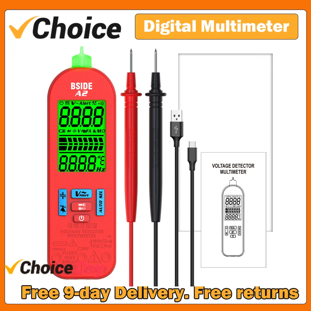 A2-Mini-Smart-Digital-Multimeter-Auto-Range-5999-Counts-NCV-Universal ...