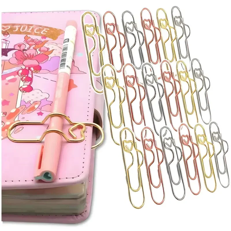 10-100PCS Heart Shaped Notebook Clips Creative Bookmark Page Holders ...