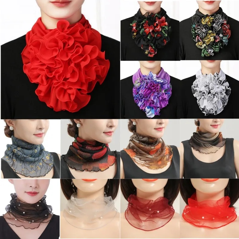 Spring-Summer-Chiffon-Neck-Collar-Scarf-Women-Head-Thin-Sunscreen ...