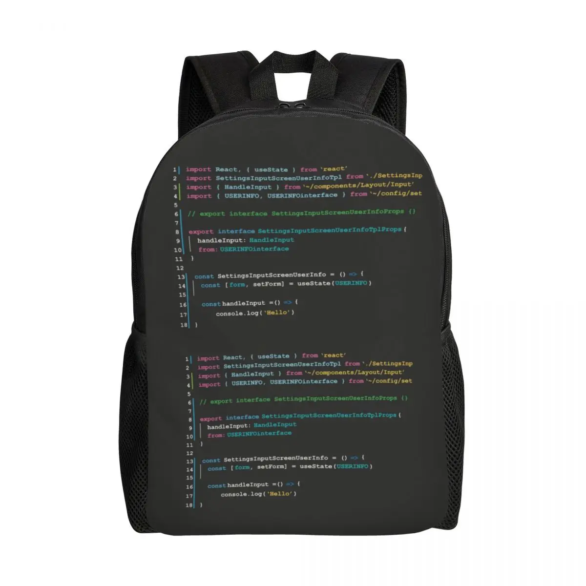 Customized-React-Code-Programmer-Coding-Backpack-School-College-Student-Bookbag-Fits-15-Inch ...