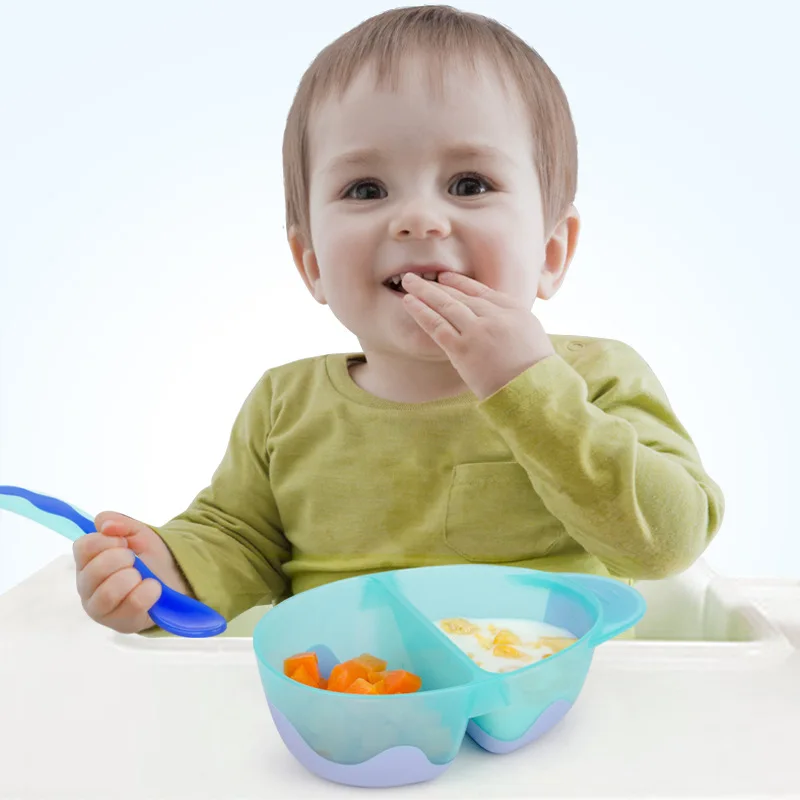Portable Compartment Bowl With Spoon Infant Fashion Complementary Food ...