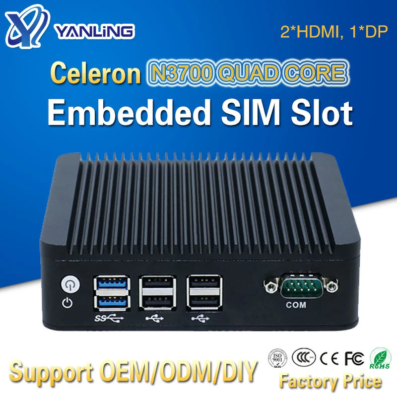 In Stock Mini Pc With Intel Celeron N3700 Quad Core 1.6ghz Dual Lan 2 ...