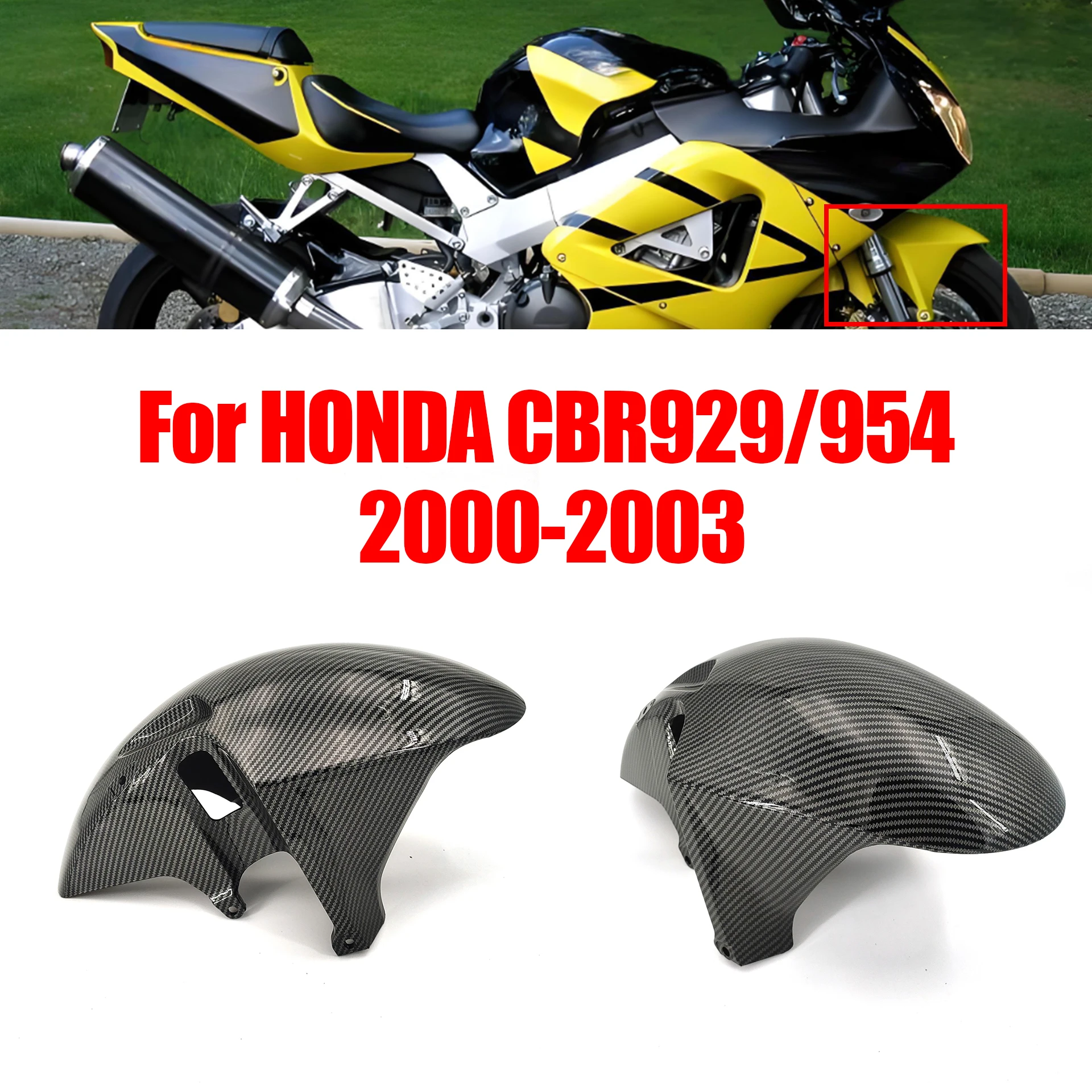 FOR HONDA CBR929 / CBR954 2000 - 2003 guardabarros moto carbon fiber ...