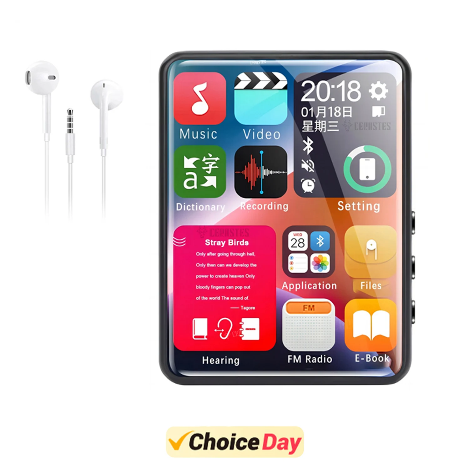 2024-New-MP3-Player-Bluetooth-5-0-Portable-2-4-Inch-Touch-Screen-Music ...