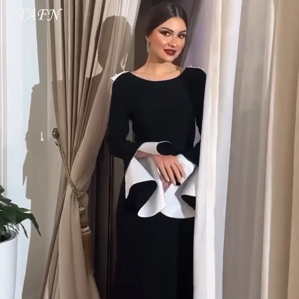 TAFN-Mermaid-Formal-robes-de-soir-e-Scoop-Collar-Long-Sleeves-Evening ...