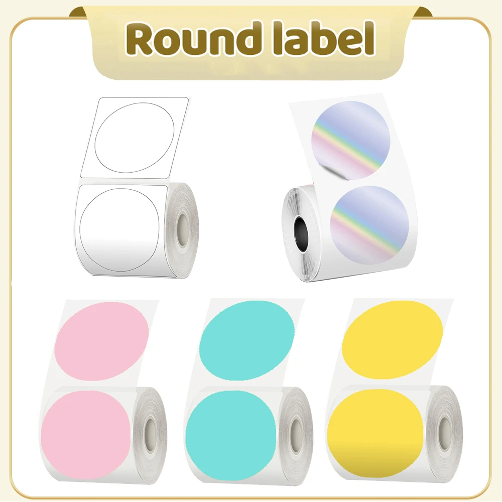 Round-label-50x50mm-150pcs-Thermal-Adhesive-Label-Roll-suit-for-Phomemo ...