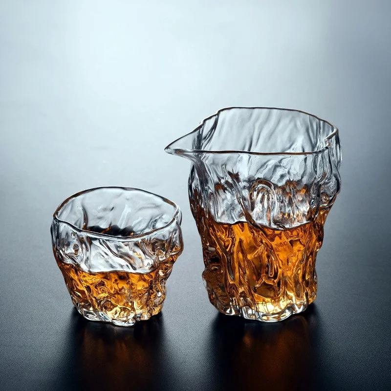 Japanese-Style-Hammer-Tree-Barks-Glass-Fair-Cup-Tea-Pitcher-Heat ...