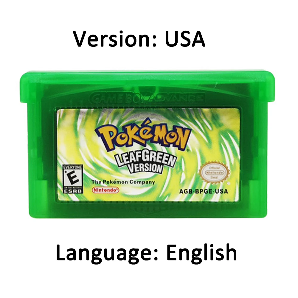 GBA Series 32-bit Video Game Cartridge Console Card Emerald FireRed ...