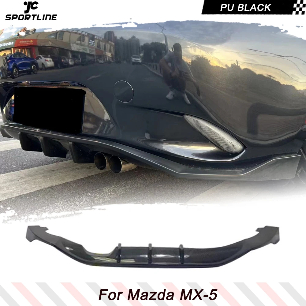 PU Black Primer Car Rear Bumper Diffuser Splitters for Mazda MX5 MX-5 ...