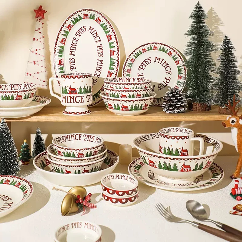 Ceramic-Christmas-Tableware-Set-with-Handle-Soup-Plate-Dinner-Utensil ...