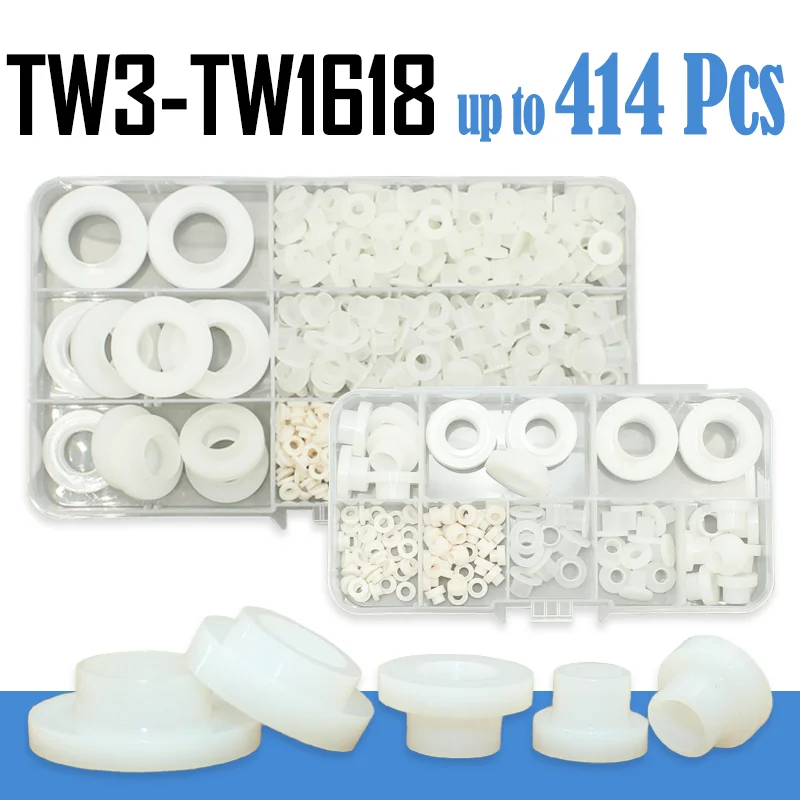 White-Black-T-type-Nylon-Stepped-Washer-Concave-Convex-Thread-Bushing ...