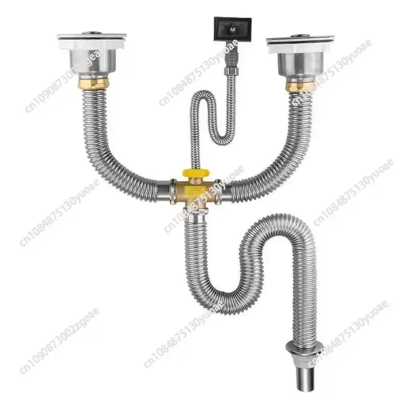 Stainless Steel Double Groove Sewer Set, Kitchen Sinks Hoses, Drain ...