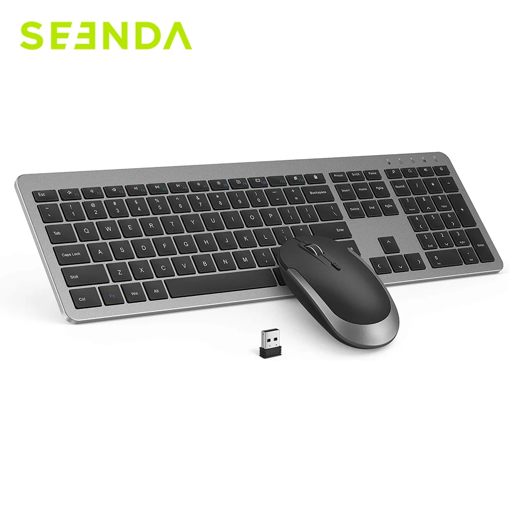 Seenda-Wireless-Keyboard-and-Mouse-Combo-Full-Size-Slim-Thin-Wireless ...