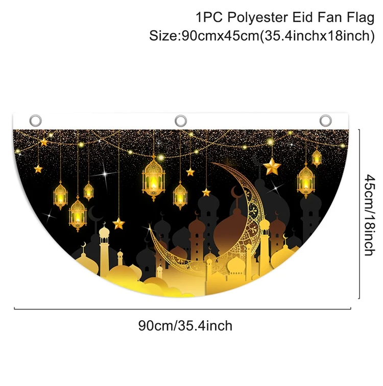 EID Decoration idea Outdoor Fan-shaped Flag Banner Ramadan Decoration ...