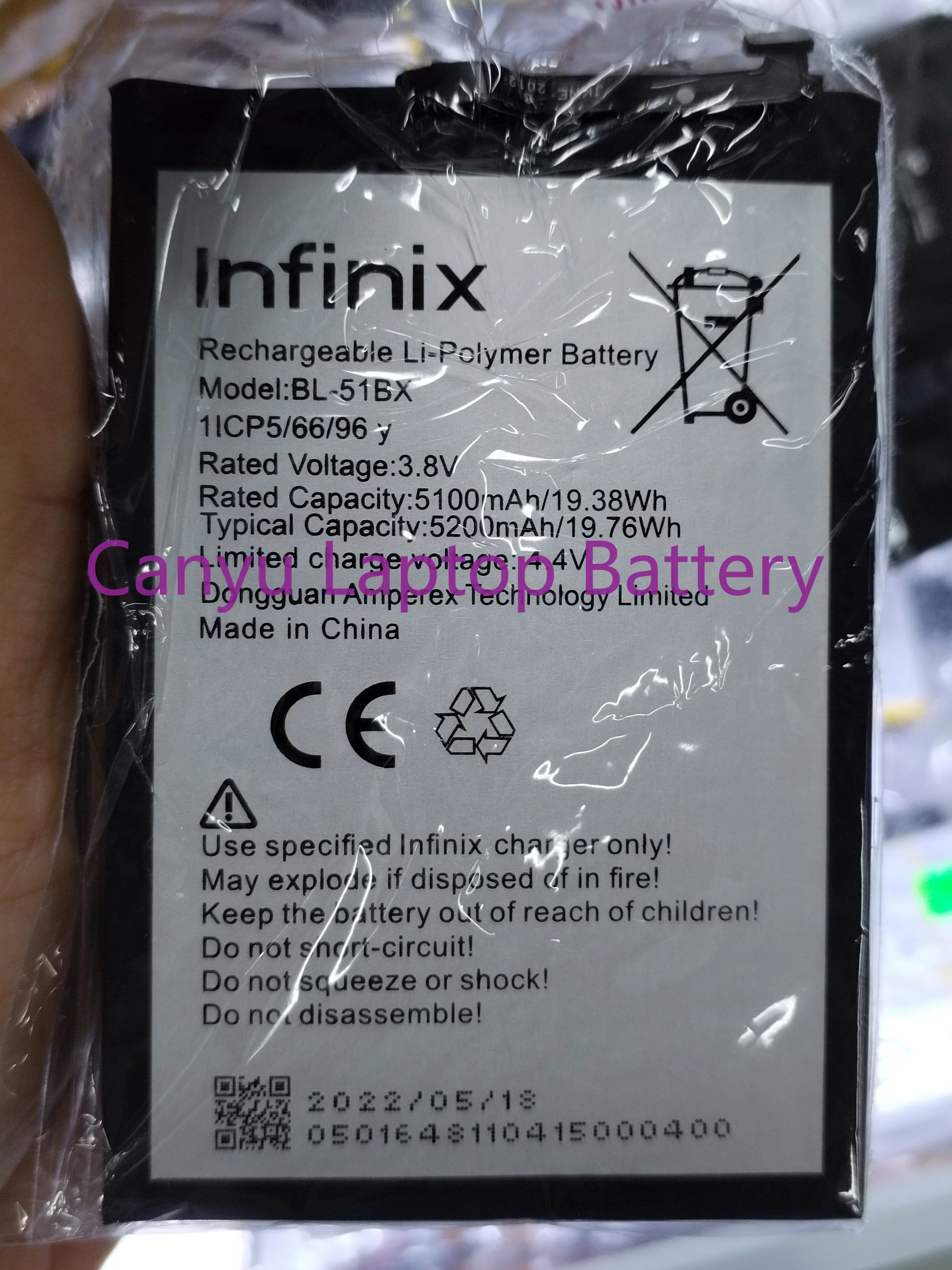 BL-40FX BL-30QX BL-40AX BL-43AX BL-51BX Battery For Infinix X574 X602 ...
