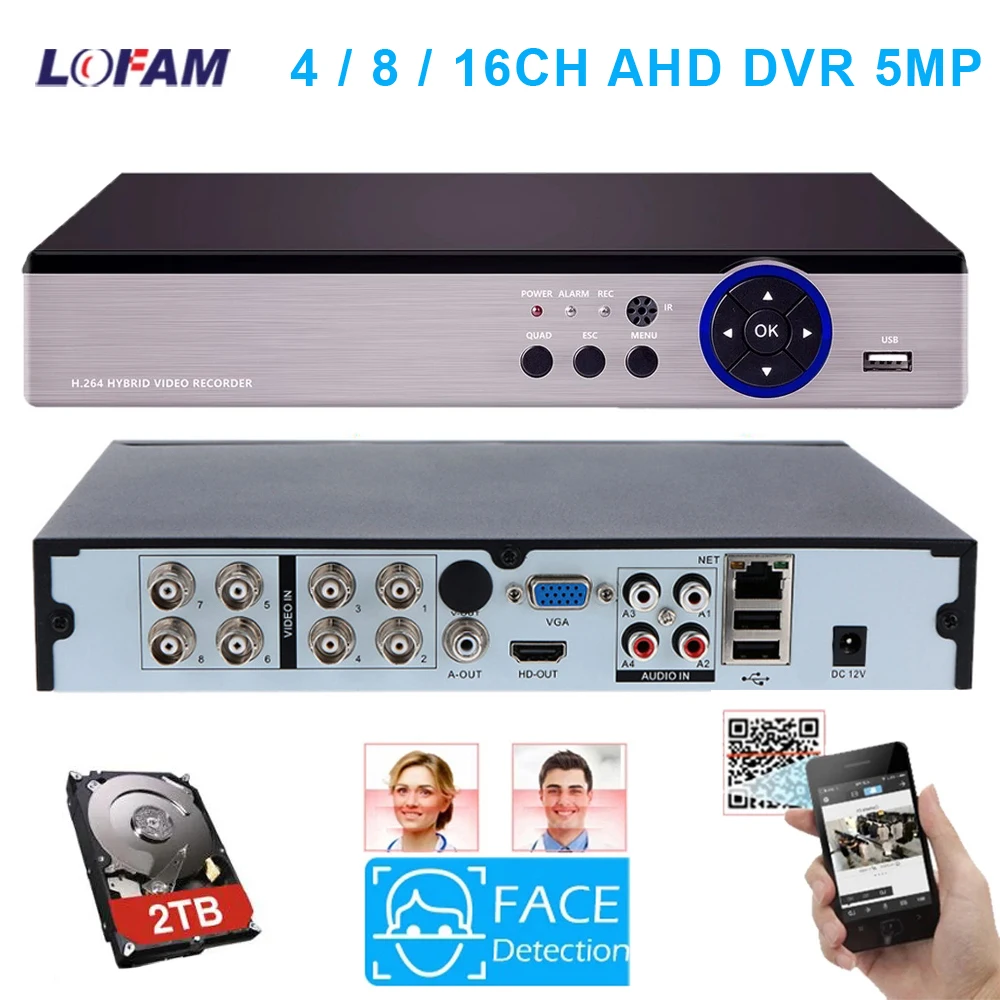 Sistema-de-videovigilancia-de-seguridad-grabador-h-brido-de-5MP-AHD-DVR ...