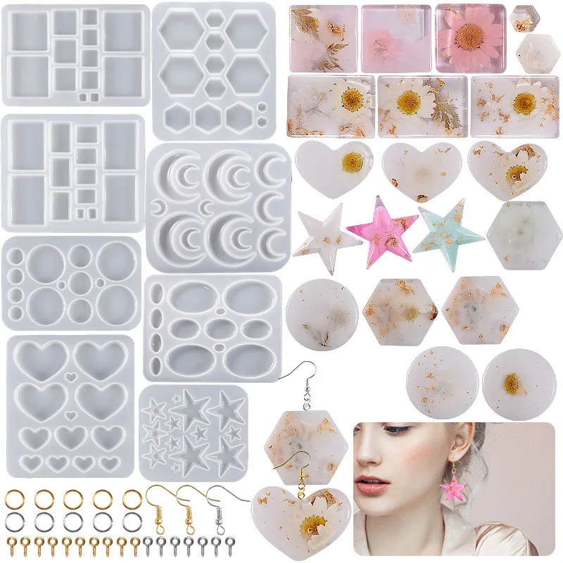 Molde-de-silicone-para-brincos-pingente-DIY-Drop-Resin-pentagrama ...
