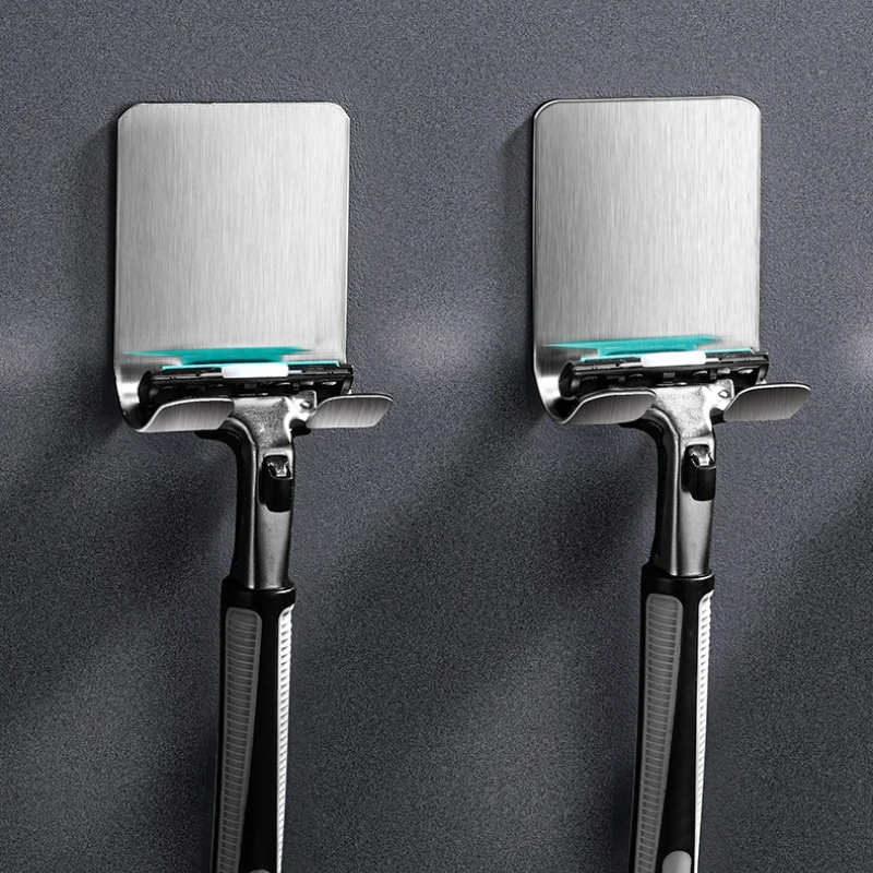 Stainless-Steel-Shaver-Holder-Punch-free-Men-s-Razor-Holder-Wall ...