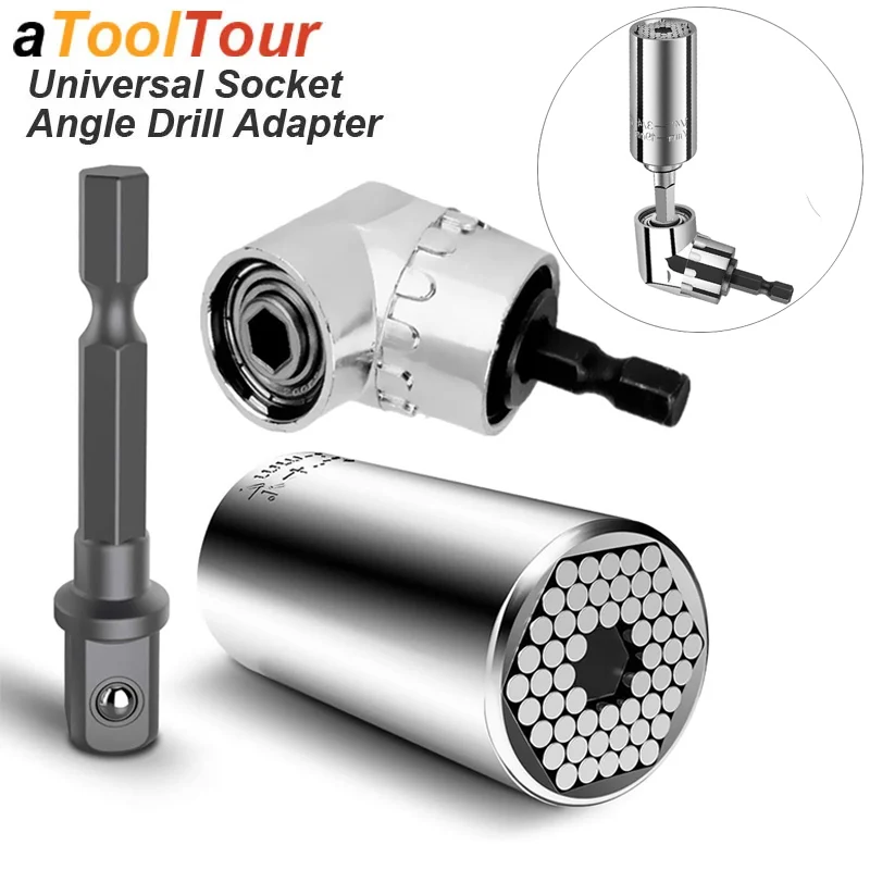 Universal-Socket-Sleeve-Grip-Ratchet-Wrench-Angle-Drill-Adapter-Driver ...