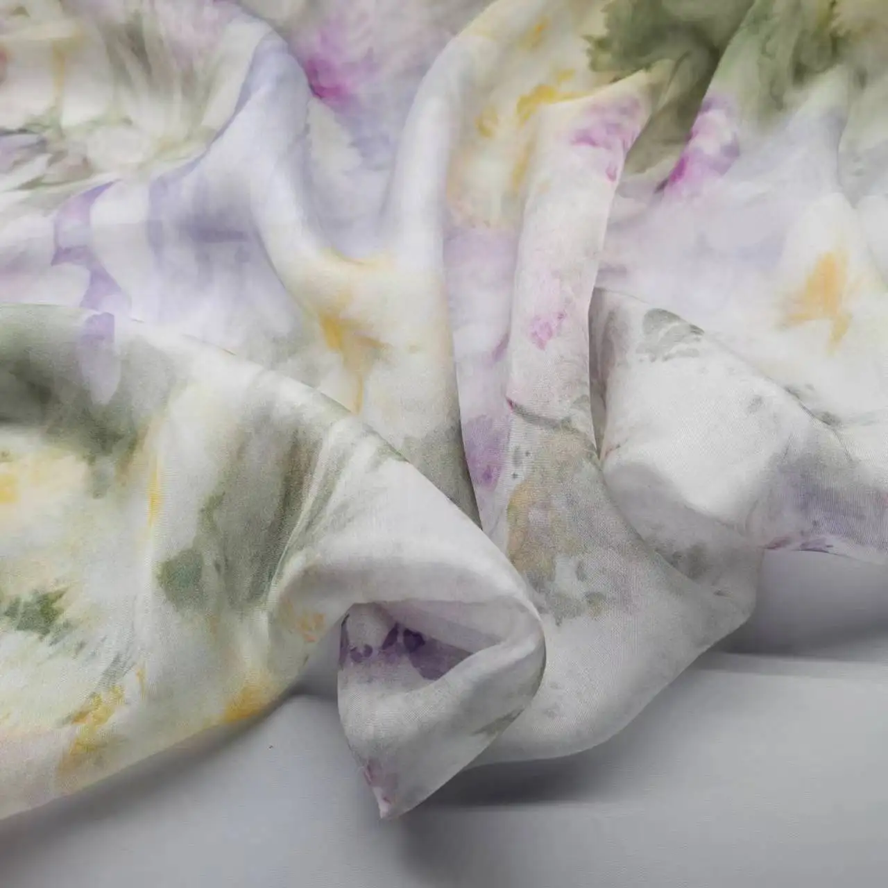 Floral Pure Silk Chiffon Thin Fabric Width 135cm Soft 6mm Dress Scarf ...