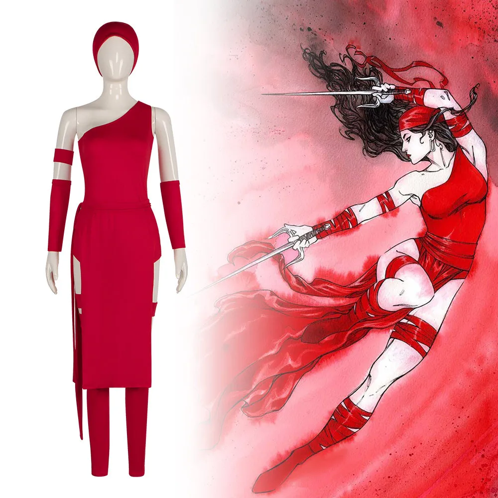 Comics Daredevil Cosplay Costume Elektra Assassin Erica Red Fist Legend ...